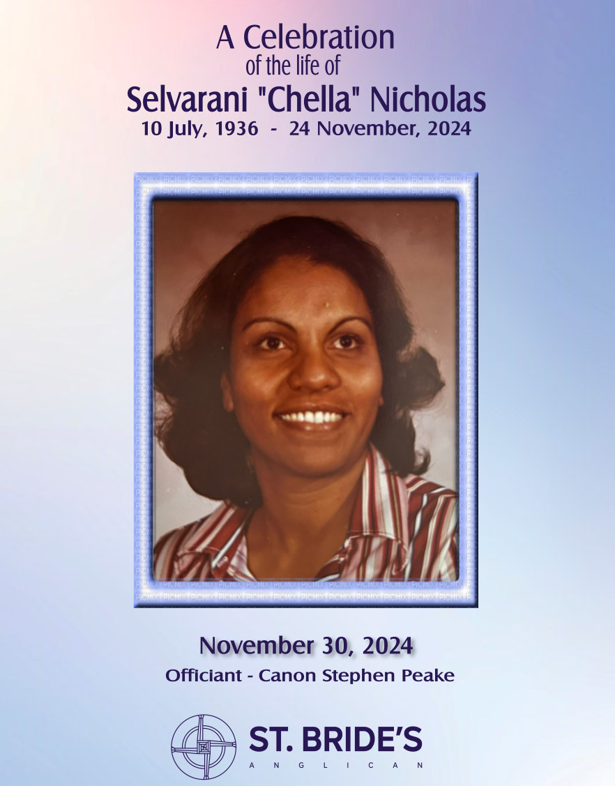 Church of St Bride : Funeral for Chella Nicholas at 11am, Saturday Nov ...